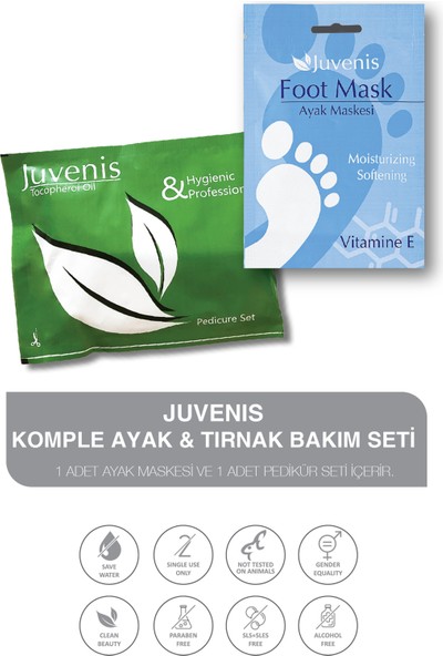 Juvenis Kozmetik Ayak Maskesi ve Pedikür Seti E Vitaminli Nemlendirici Çatlak Karşıtı 2'li Komple Ayak Tırnak Bakımı Juvenis Kozmetik Ayak Maskesi ve Pedikür Seti E Vitaminli Nemlendirici Çatlak Karşıtı 2'li Komple Ayak Tırnak Bakımı