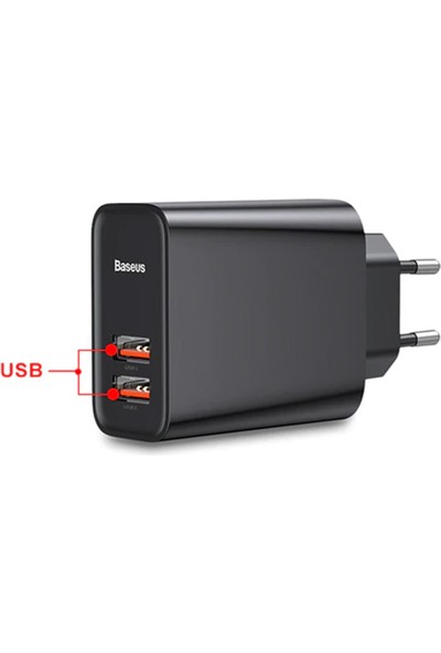 Baseus Speed Dual Qc3.0 U U 30W Hızlı Şarj BAŞLIK,CCFS-E01 Baseus Speed Dual Qc3.0 U U 30W Hızlı Şarj BAŞLIK,CCFS-E01