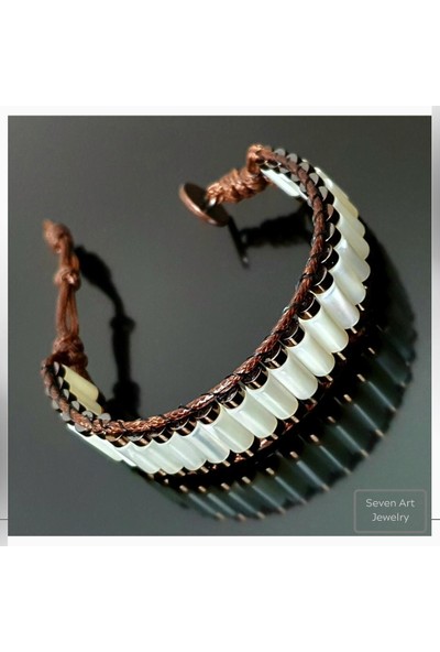 Seven Art Jewelry Sedef Bileklik / Silindir Bileklik / Beyaz Bileklik Seven Art Jewelry Sedef Bileklik / Silindir Bileklik / Beyaz Bileklik