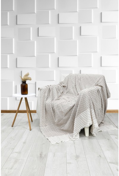 Favora Pamuklu Sık Dokuma Çok Amaçlı Örtü - Kahverengi Favora Pamuklu Sık Dokuma Çok Amaçlı Örtü - Kahverengi