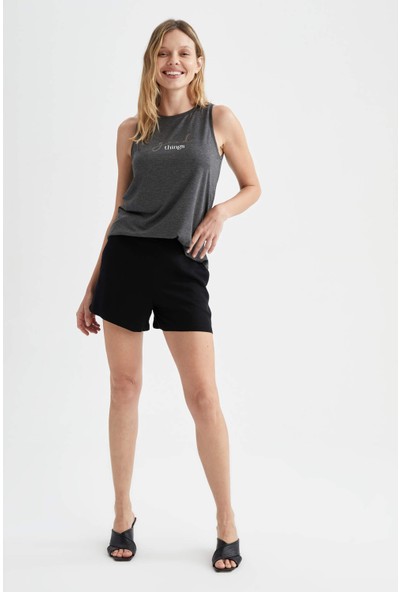 DeFacto Yüksek Bel Viskon Mini Şort U0859AZ21HS