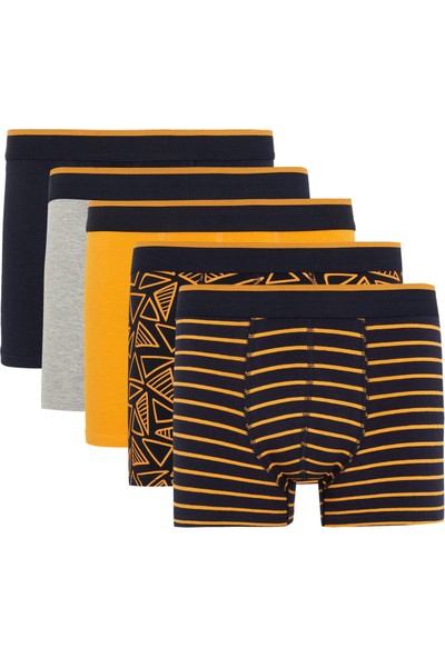 DeFacto Defacto Fit Regular Fit Pamuk Elastan 5'li Örme Boxer U7320AZ22SP