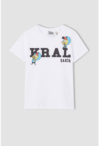 Defacto Erkek Çocuk Kral Şakir Lisanslı Kısa Kol Tişört U8421A621SM