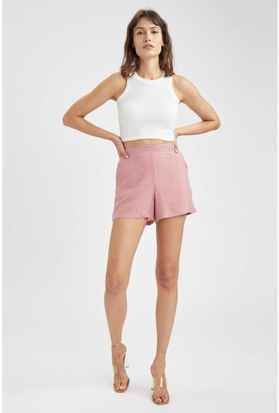 DeFacto Çizgili Beli Lastikli Relax Fit Mini Şort K6681AZ21HS DeFacto Çizgili Beli Lastikli Relax Fit Mini Şort K6681AZ21HS
