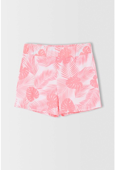 DeFacto Kız Çocuk Palmiye Desenli Esnek Belli Şort T8902A621SM