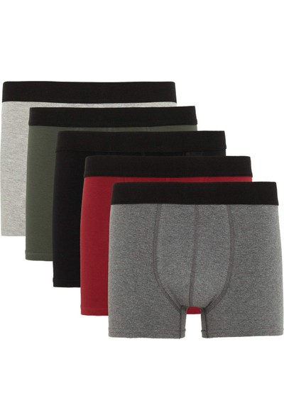 DeFacto Defacto Fit Regular Fit Pamuk Elastan 5'li Örme Boxer T4922AZ22SP