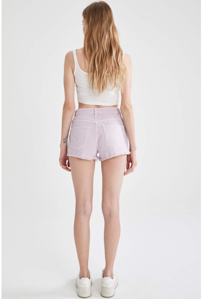 DeFacto Yüksek Bel Cepli Mini Şort U6495Az21Sm