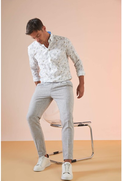 DeFacto Standart Fit Chino Keten Pantolon T9483AZ21SM DeFacto Standart Fit Chino Keten Pantolon T9483AZ21SM