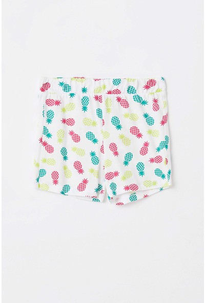 Defacto Kız Çocuk Ananas Desenli Esnek Belli Şort T1109A621SP Defacto Kız Çocuk Ananas Desenli Esnek Belli Şort T1109A621SP
