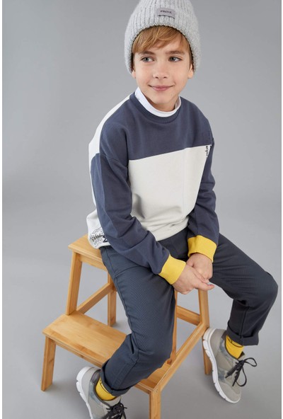 Defacto Erkek Çocuk Oversize Renk Bloklu Organik Pamuklu Sweatshirt T7841A621SP Defacto Erkek Çocuk Oversize Renk Bloklu Organik Pamuklu Sweatshirt T7841A621SP