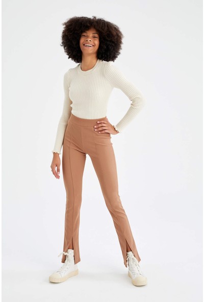 DeFacto Skinny Fit Yüksek Bel Yırtmaç Detaylı Tayt W8033AZ22SP DeFacto Skinny Fit Yüksek Bel Yırtmaç Detaylı Tayt W8033AZ22SP