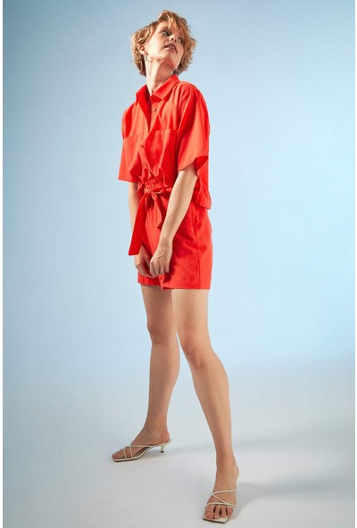 DeFacto Paper Bag Yüksek Bel Kuşak Detaylı Bermuda Şort U9546AZ21HS DeFacto Paper Bag Yüksek Bel Kuşak Detaylı Bermuda Şort U9546AZ21HS