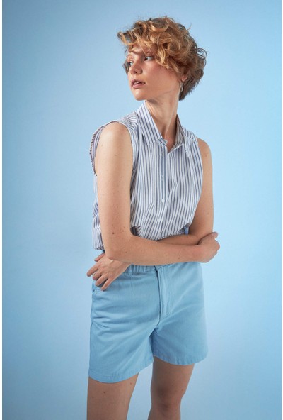 Defacto Relax Fit Çizgili Kolsuz Gömlek V0637AZ21HS