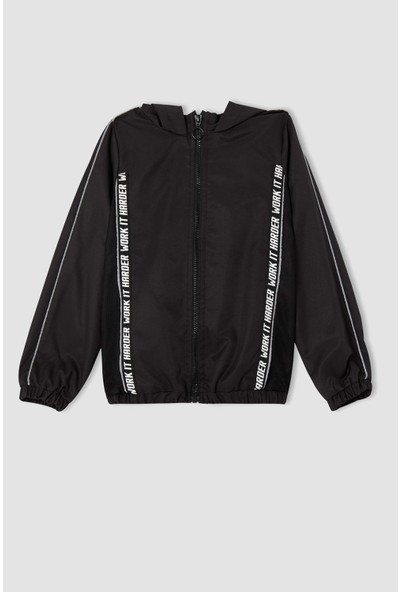 DeFacto Kız Çocuk Kapüşonlu Yazı Baskılı İnce Mevsimlik Yağmurluk S5864A621SP DeFacto Kız Çocuk Kapüşonlu Yazı Baskılı İnce Mevsimlik Yağmurluk S5864A621SP