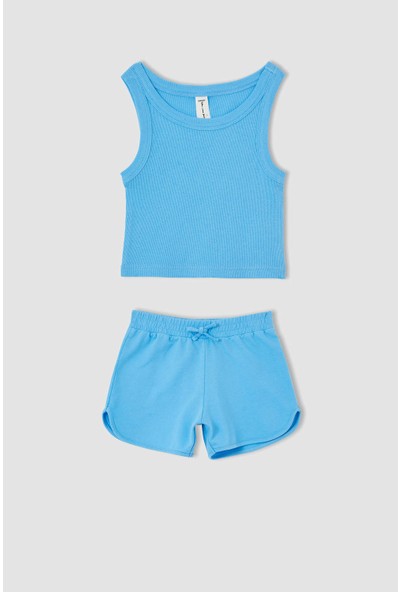 Defacto Kız Çocuk Organik Pamuklu Atlet Ve Şort Takımı V2328A621SM Defacto Kız Çocuk Organik Pamuklu Atlet Ve Şort Takımı V2328A621SM