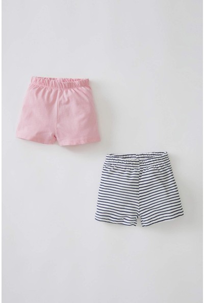 Defacto Kız Bebek Çizgili Pamuklu  Şort T9852A221SM