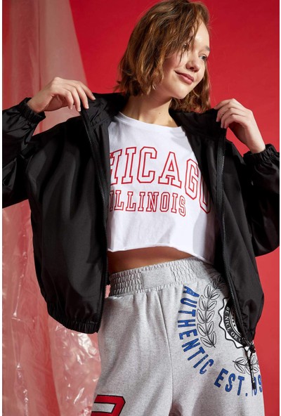 Defacto Coool Kapüşonlu Beli Lastikli Yağmurluk S1732AZ21SP Defacto Coool Kapüşonlu Beli Lastikli Yağmurluk S1732AZ21SP