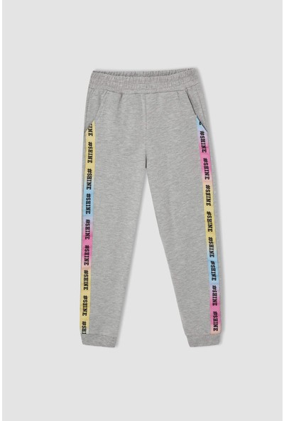 DeFacto Kız Çocuk Şerit Baskılı Jogger Eşofman Altı W0144A621WN