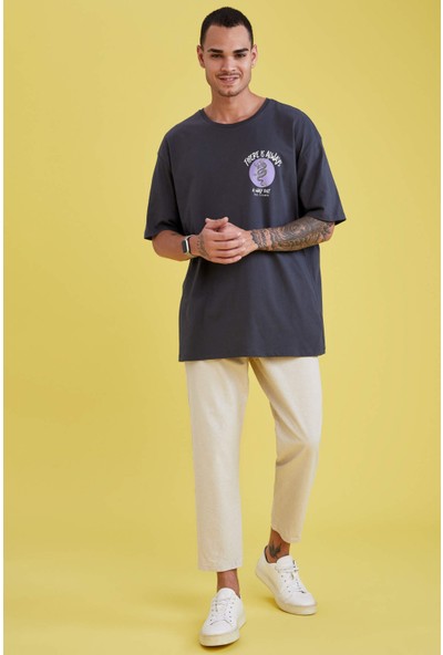 DeFacto Crop Fit Keten Karışımlı Chino Pantolon W0291Az21Hs