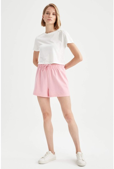 DeFacto Beli Bağcıklı Relax Fit Mini Şort W2890AZ21HS