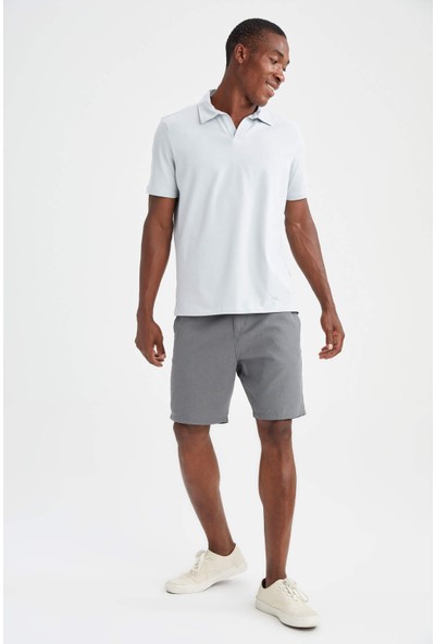 DeFacto Regular Fit Beli Bağcıklı Bermuda Şort N6494AZ21SM