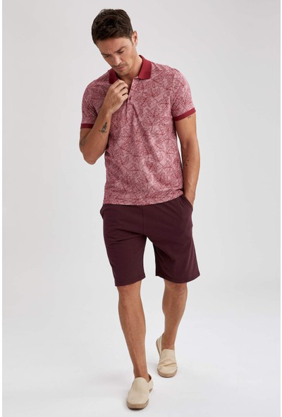 DeFacto Regular Fit Beli Bağcıklı Basic Pamuklu Penye Şort W2512AZ21SM