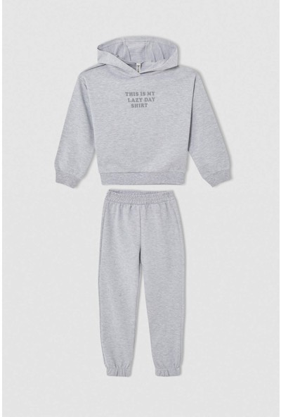 DeFacto Kız Çocuk Regular Fit Kapüşonlu Uzun Kollu Pamuklu Pijama Takım V4140A621AU DeFacto Kız Çocuk Regular Fit Kapüşonlu Uzun Kollu Pamuklu Pijama Takım V4140A621AU