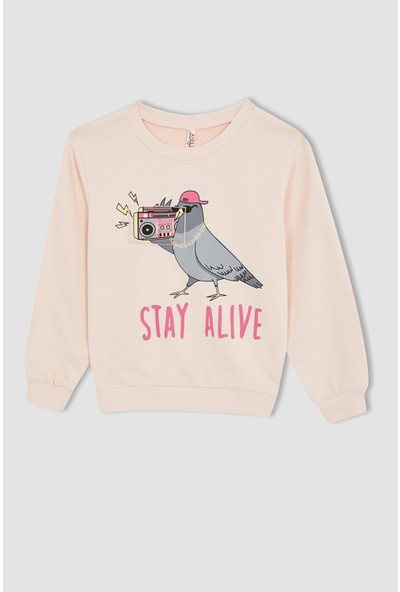 DeFacto Kız Çocuk Regular Fit Dokunmatik Işıklı Sesli Bisiklet Yaka Sweatshirt W0135A621WN DeFacto Kız Çocuk Regular Fit Dokunmatik Işıklı Sesli Bisiklet Yaka Sweatshirt W0135A621WN