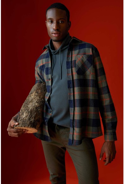 DeFacto Regular Fit Ekose Desenli Uzun Kollu Oduncu Gömlek V8697AZ21WN