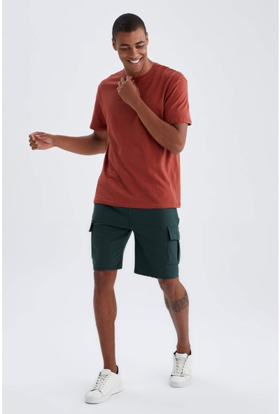 DeFacto Regular Fit Kargo Cepli Bermuda Pamuklu Penye Şort W2467AZ21HS DeFacto Regular Fit Kargo Cepli Bermuda Pamuklu Penye Şort W2467AZ21HS