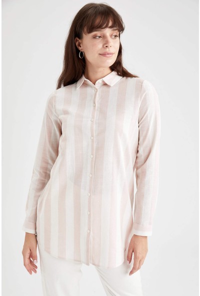 Defacto Çizgili Relax Fit Gömlek Tunik W2249AZ21HS