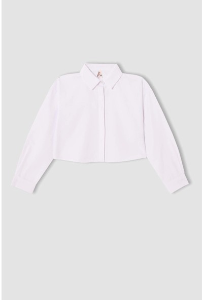 Defacto Kız Çocuk Crop Uzun Kolu Gömlek V8539A621HS Defacto Kız Çocuk Crop Uzun Kolu Gömlek V8539A621HS