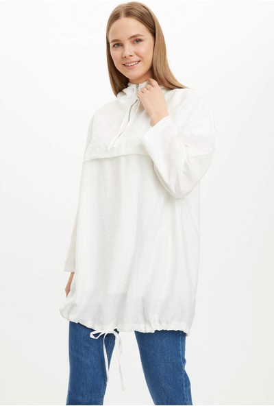 DeFacto Belden Bağlamalı Kapüşonlu Dokuma Tunik R3525AZ20AU DeFacto Belden Bağlamalı Kapüşonlu Dokuma Tunik R3525AZ20AU