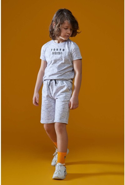 Defacto Erkek Çocuk Ağ Desenli Bermuda Şort T7604A621SP