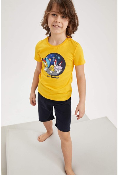 DeFacto Erkek Çocuk Kral Şakir Lisanslı Kısa Kol Pijama Takımı U2083A621SP