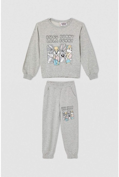 DeFacto Kız Çocuk Looney Tunes Lisanslı Kapüşonlu 2'li Takım V7097A621Au