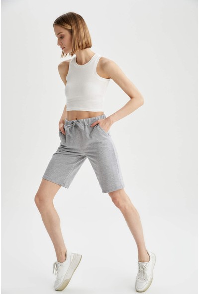 Defacto Beli Bağcıklı Relax Fit Bermuda Şort N7439AZ21SM