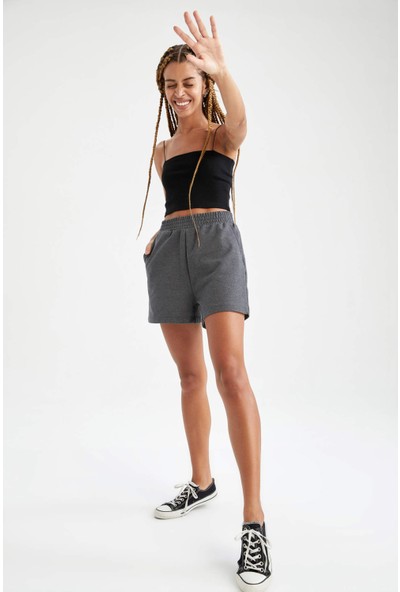 DeFacto Regular Fit Geri Dönüşümlü İnce Sweatshirt Kumaşı Şort U3357AZ21SP