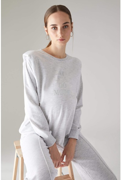 Defacto Hamile Slogan Baskılı Vatka Omuzlu Sweatshirt U5052AZ21SP Defacto Hamile Slogan Baskılı Vatka Omuzlu Sweatshirt U5052AZ21SP