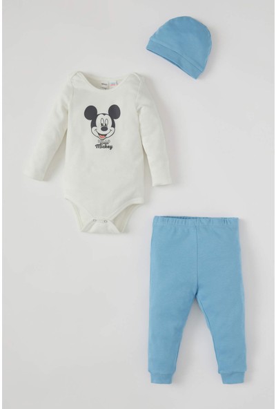 Defacto Erkek Bebek Mickey Mouse Lisanslı Yeni Doğan 3'lü Takım T6606A221SP Defacto Erkek Bebek Mickey Mouse Lisanslı Yeni Doğan 3'lü Takım T6606A221SP