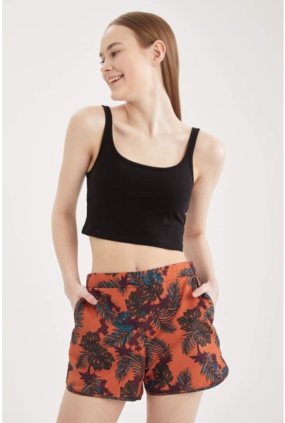 DeFacto Floral Desenli Mini Yüzme Şortu T8985AZ21SM
