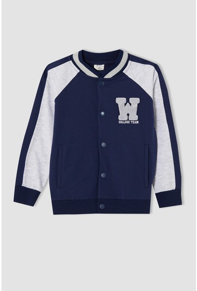 Defacto Erkek Çocuk Kolej Yaka Nakışlı Hırka T7466A621SP