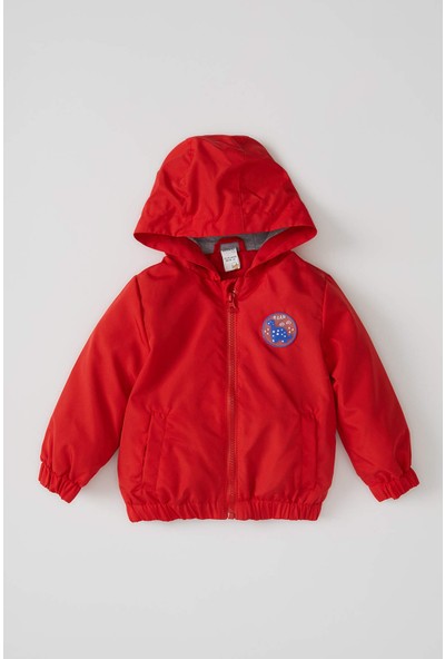 Defacto Erkek Bebek Dinozor Baskılı Kapüşonlu İnce Mont T3429A221SP