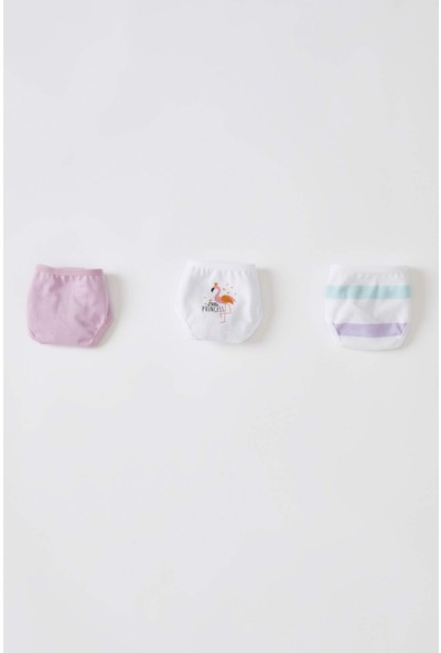 DeFacto Kız Çocuk Unicorn Baskılı 3’lü Renkli Pamuklu Külot U3474A622SP