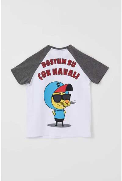 Defacto Erkek Çocuk Kral Şakir Lisanslı Kısa Kollu Tişört U8424A621SM