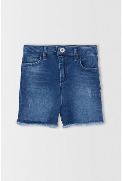 DeFacto Kız Çocuk Yıpratma Detaylı  Jean Şort T3271A621SM