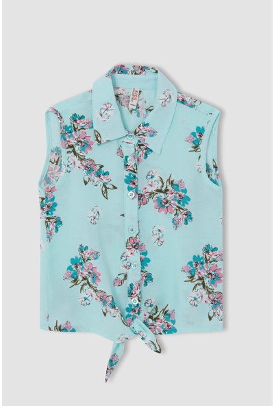 DeFacto Kız Çocuk Çiçek Desenli Bağlama Detaylı Kolsuz Gömlek T3978A621SM DeFacto Kız Çocuk Çiçek Desenli Bağlama Detaylı Kolsuz Gömlek T3978A621SM