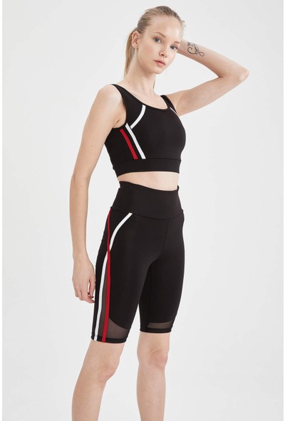 DeFacto Defacto Fit Slim Fit Renk Bloklu Yüksek Bel Toparlayıcı Biker Tayt T7718AZ21SP