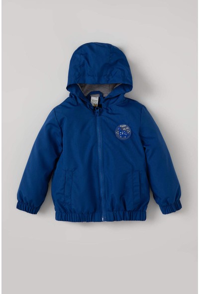 DeFacto Erkek Bebek Dinozor Baskılı Kapüşonlu İnce Mont T3429A221SP