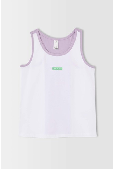 DeFacto Kız Çocuk Defacto Fit Regular Fit Yazı Baskılı Renk Bloklu  Atlet U7541A621SM DeFacto Kız Çocuk Defacto Fit Regular Fit Yazı Baskılı Renk Bloklu  Atlet U7541A621SM